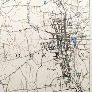 Antique Dedham, Massachusetts 1894 US Geological Survey Topographic Map ...