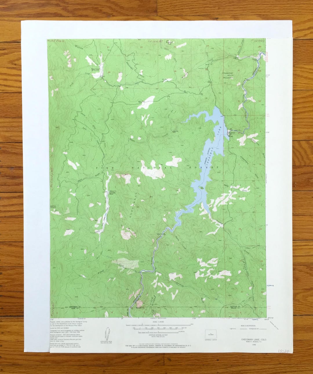 Antique Cheesman Lake, Colorado 1956 US Geological Survey Topographic ...