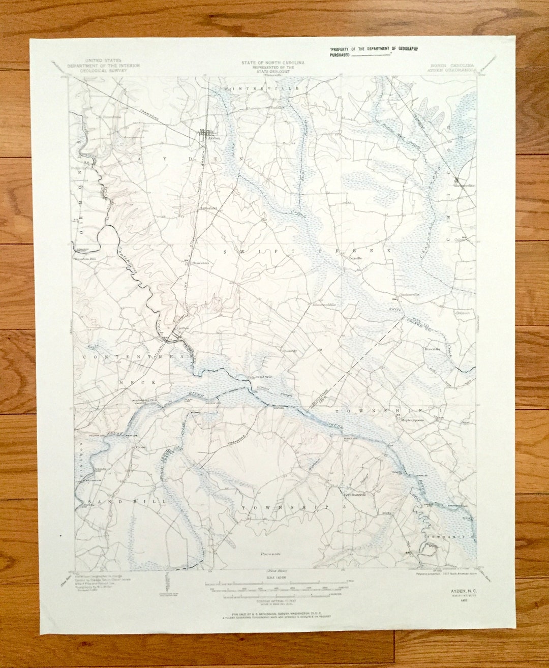 Antique Ayden, North Carolina 1902 US Geological Survey Topographic Map ...