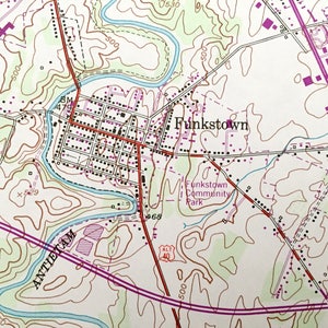 Antique Funkstown, Maryland 1953 US Geological Survey Topographic Map ...