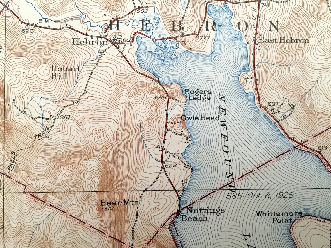 Antique Newfound Lake, New Hampshire 1930 US Geological Survey ...