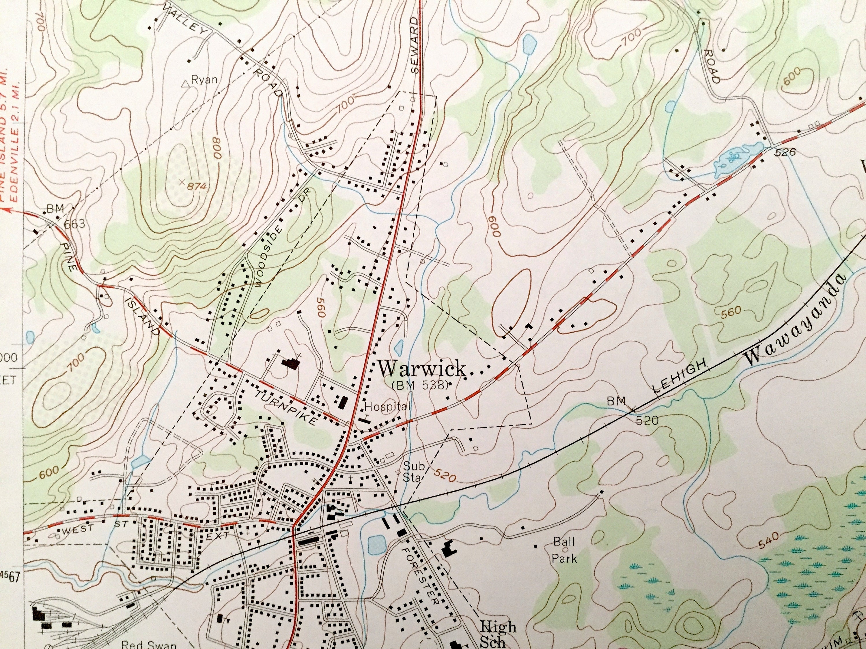 Antique Warwick New York 1957 US Geological Survey | Etsy