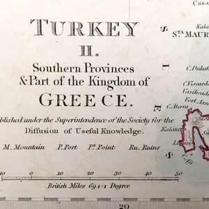 Antique 1845 Greece & Albania Map From SDUK Atlas – Athens, Corinth ...