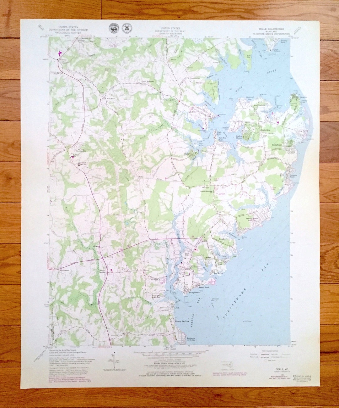 Antique Deale, Maryland 1957 US Geological Survey Topographic Map ...