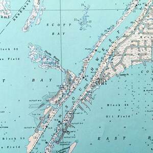 Antique West Delta, Louisiana 1958 US Geological Survey Topographic Map ...