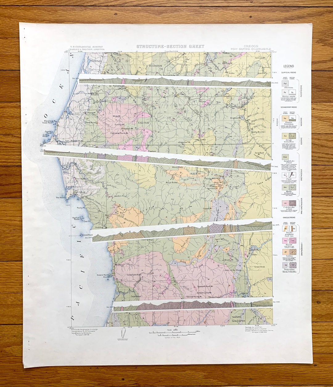Antique Port Orford, Oregon 1903 US Geological Survey Topographic Map ...