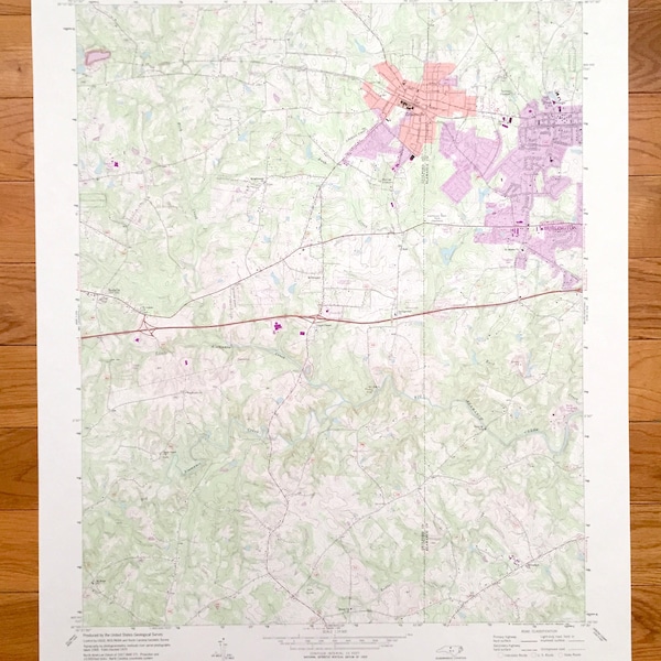 Topographic Map of Nc - Etsy Denmark