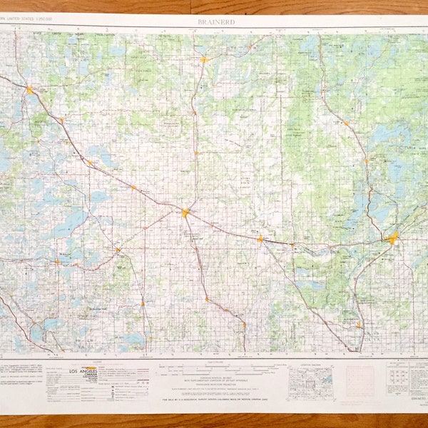 Map of Brainerd Mn Lakes - Etsy