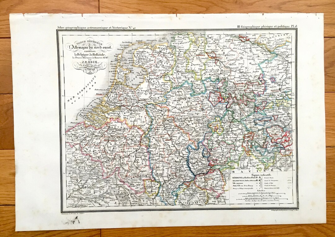 Antique 1832 Ancient Germany Map From JG Heck's Atlas Géographique ...