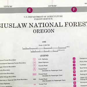 Antique Siuslaw National Forest, Oregon 1996 Hiking & Tourist ...