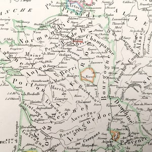 Antique 1835 Ancient France Map From JG Heck's Atlas Géographique ...