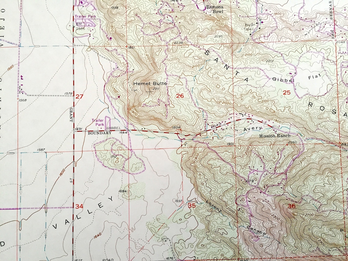 Antique Hemet California 1953 US Geological Survey | Etsy