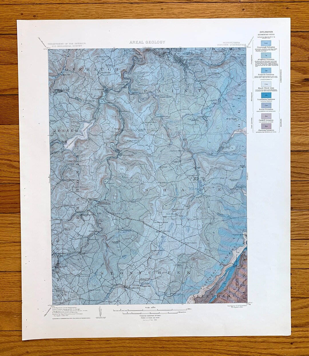 Antique Windber, Pennsylvania 1914 US Geological Survey Topographic Map ...
