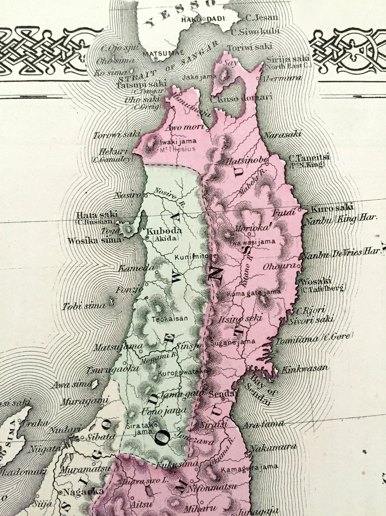 Antique 1866 Japan Map by Johnson and Ward – Tokyo, Yokohama, Osaka ...