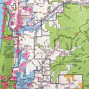 Antique Siuslaw National Forest, Oregon 1996 Hiking & Tourist ...