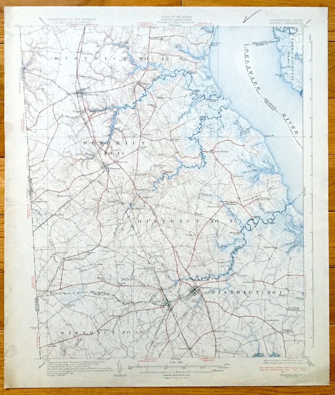 Antique Smyrna, Delaware 1931 US Geological Survey Topographic Map ...