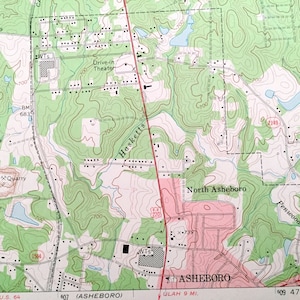 Antique Randleman, North Carolina 1970 US Geological Survey Topographic ...