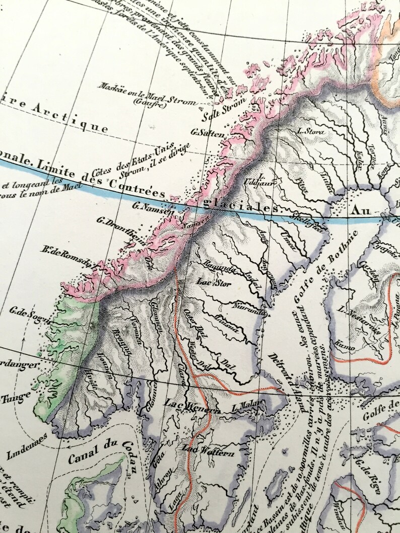 Antique 1832 Ancient European River Basin Map From JG Heck's Atlas ...