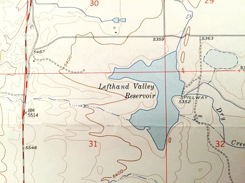 Antique Boulder, Colorado 1957 US Geological Survey Topographic Map ...