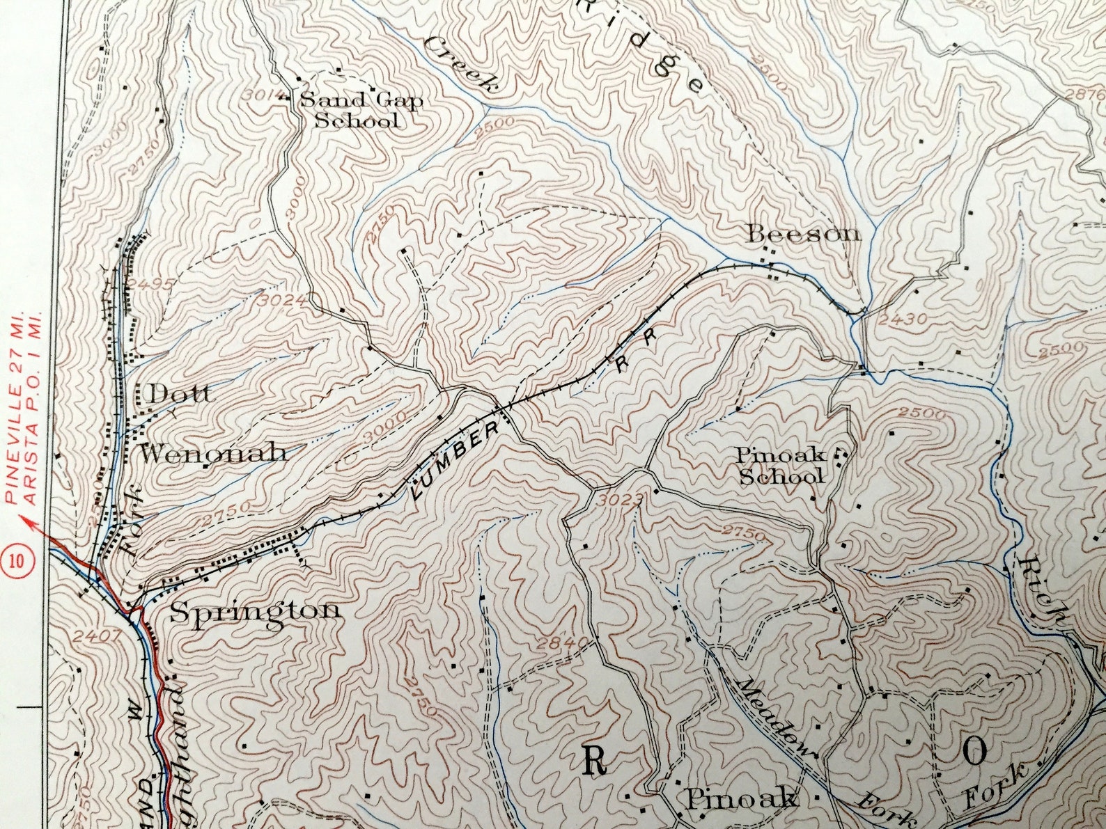 Antique Bluefield, West Virginia 1924 US Geological Survey Topographic ...