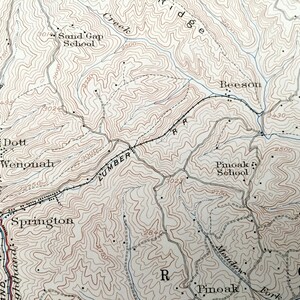 Antique Bluefield, West Virginia 1924 US Geological Survey Topographic ...