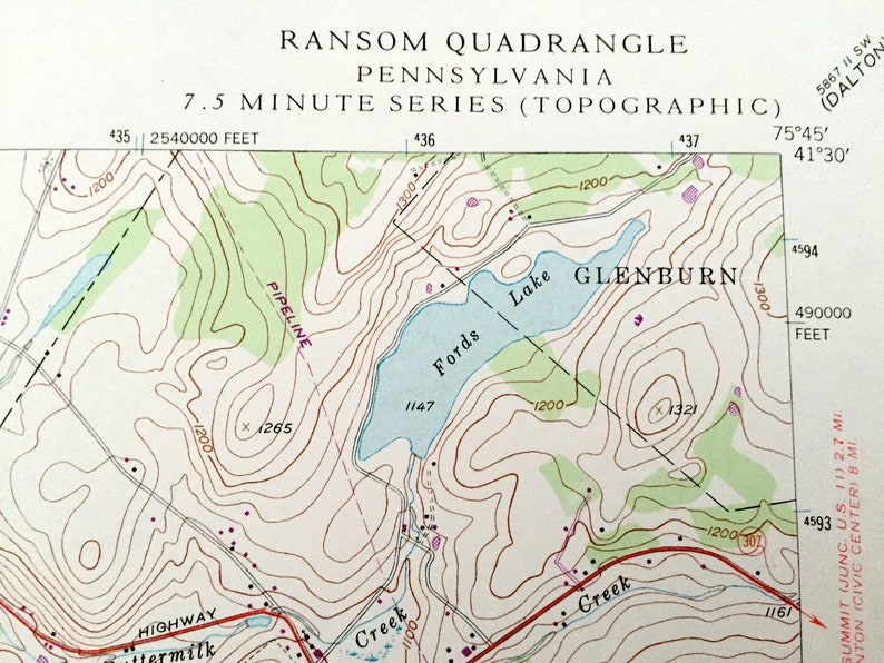 Antique Ransom Pennsylvania 1946 US Geological Survey | Etsy