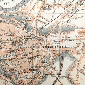 Antique 1914 Angouleme, France Map From Baedekers Guide Atlas ...