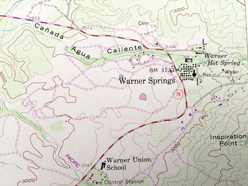Antique Warner Springs California 1959 US Geological Survey - Etsy