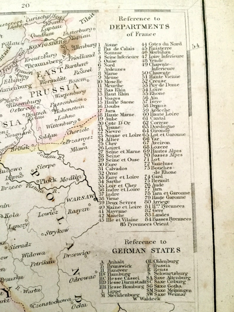 Antique 1838 Central Europe Map From Betts School Atlas | Etsy