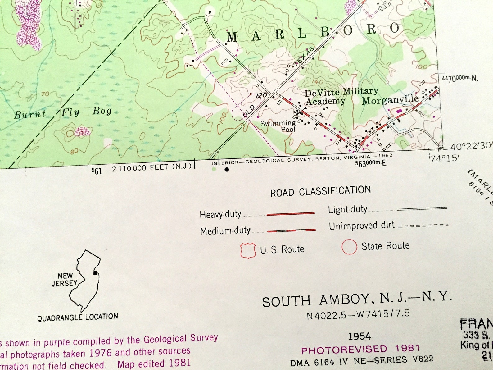 Antique South Amboy New Jersey 1954 New Jersey US Geological | Etsy