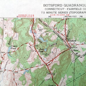 Antique Botsford, Connecticut 1959 US Geological Survey Topographic Map ...