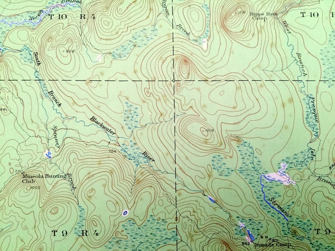 Antique Howe Brook, Maine 1954 US Geological Survey Topographic Map ...