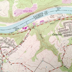 Antique Carmichaels, Pennsylvania 1964 US Geological Survey Topographic ...