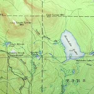 Antique Mount Katahdin, Maine 1949 US Geological Survey Topographic Map ...