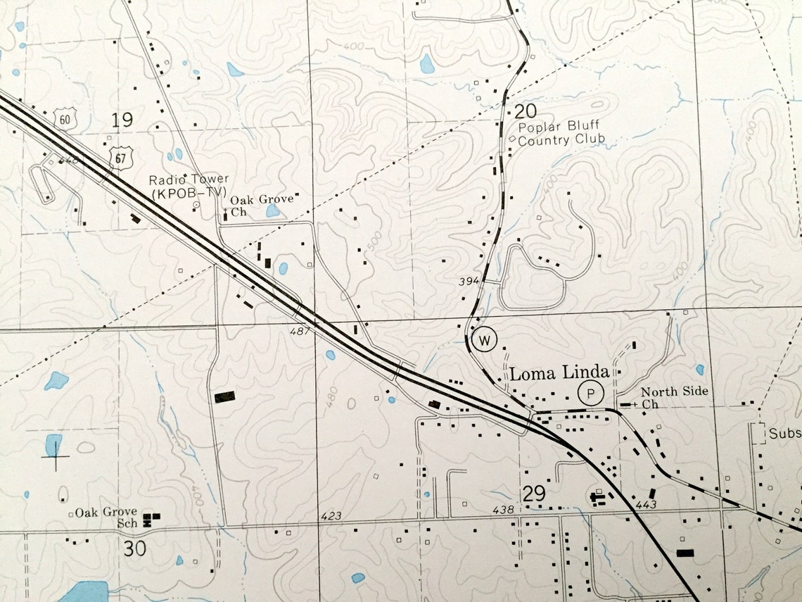 Antique Poplar Bluff Missouri 1966 US Geological Survey | Etsy