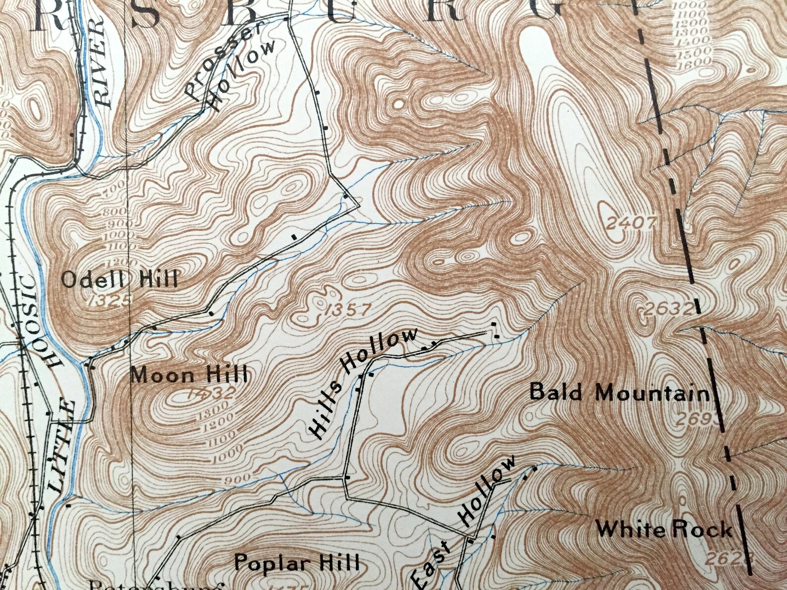Antique Hoosick Falls, New York 1897 US Geological Survey Topographic ...