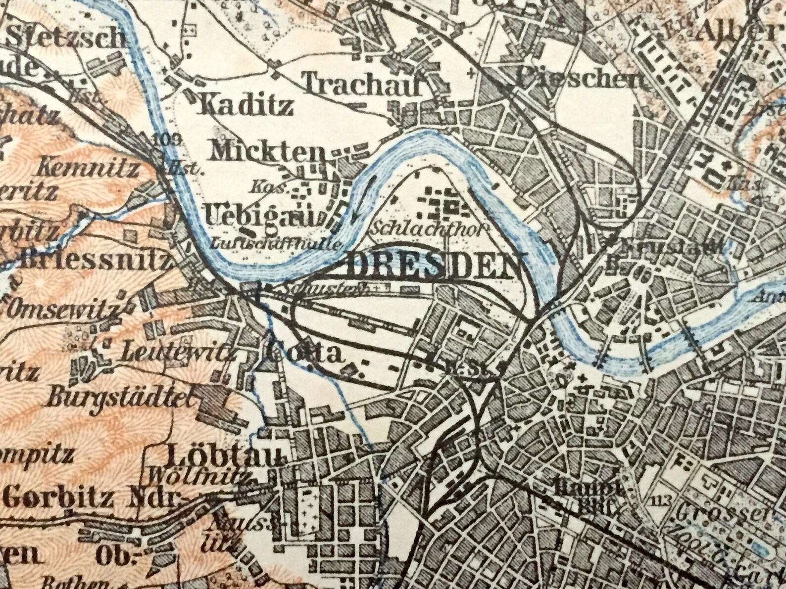 Antique 1925 Dresden Germany Map From Baedekers Guide Atlas - Etsy UK