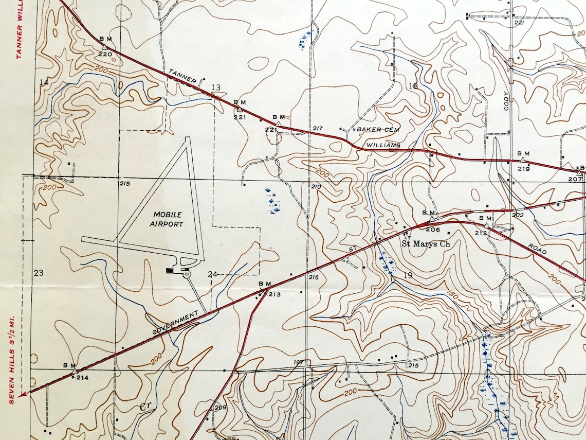 Antique Spring Hill Alabama 1943 US Geological Survey - Etsy