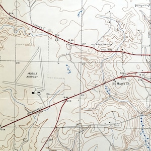 Antique Spring Hill, Alabama 1943 US Geological Survey Topographic Map ...
