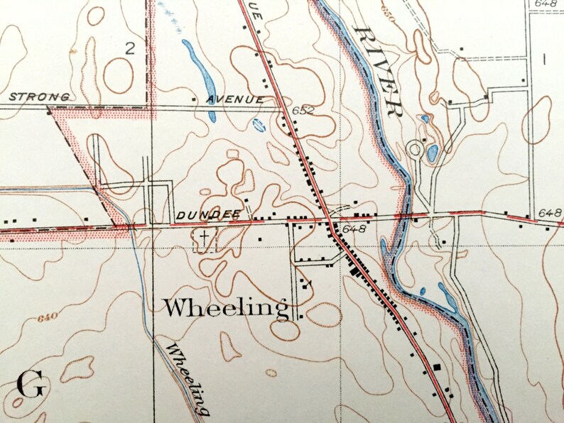 Antique Wheeling, Illinois 1928 US Geological Survey Topographic Map ...
