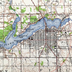 Antique Holland, Michigan 1929 US Geological Survey Topographic Map ...