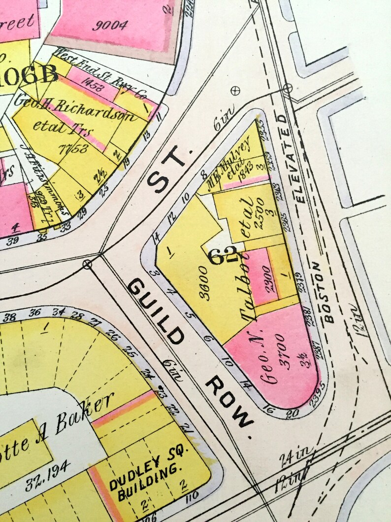 Antique 1906 Roxbury Massachusetts Map From GW Bromley Atlas - Etsy