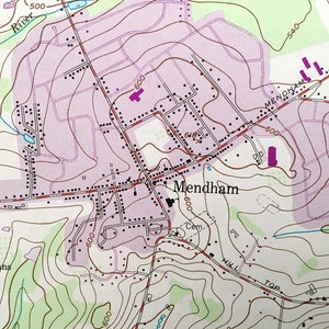 Antique Mendham, New Jersey 1954 US Geological Survey Topographic Map ...