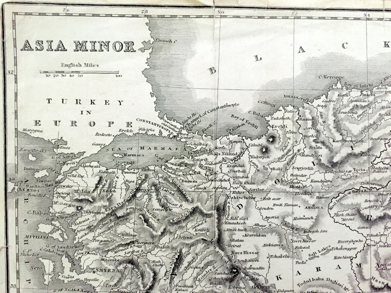 Antique 1845 Asia Minor Map by Archibald Fullarton & Co. - Etsy
