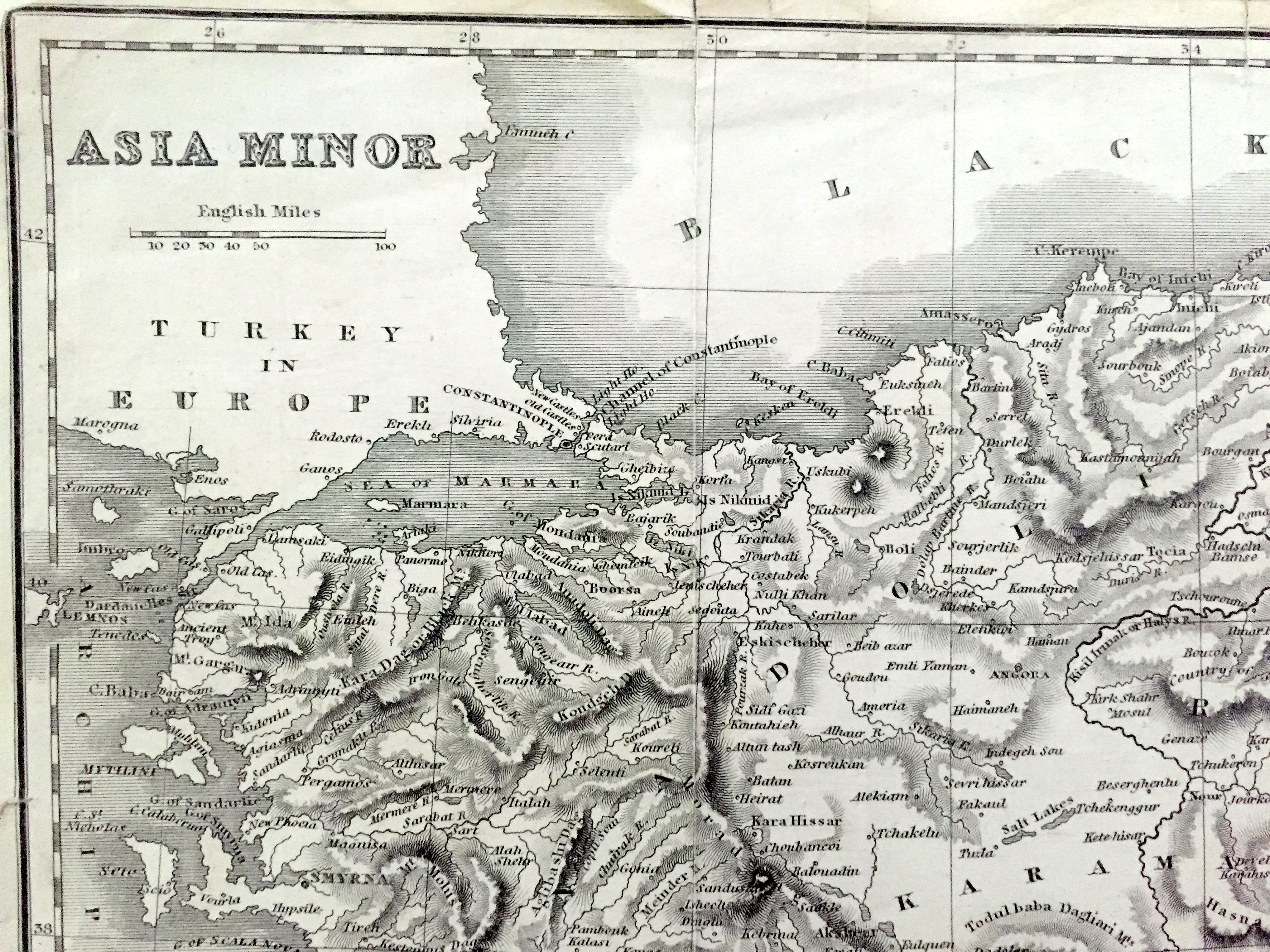 Antique 1845 Asia Minor Map by Archibald Fullarton & Co. - Etsy