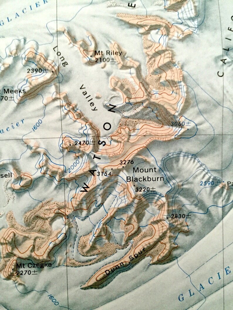 Antique Mount Blackburn Antarctica 1966 US Geological Survey - Etsy