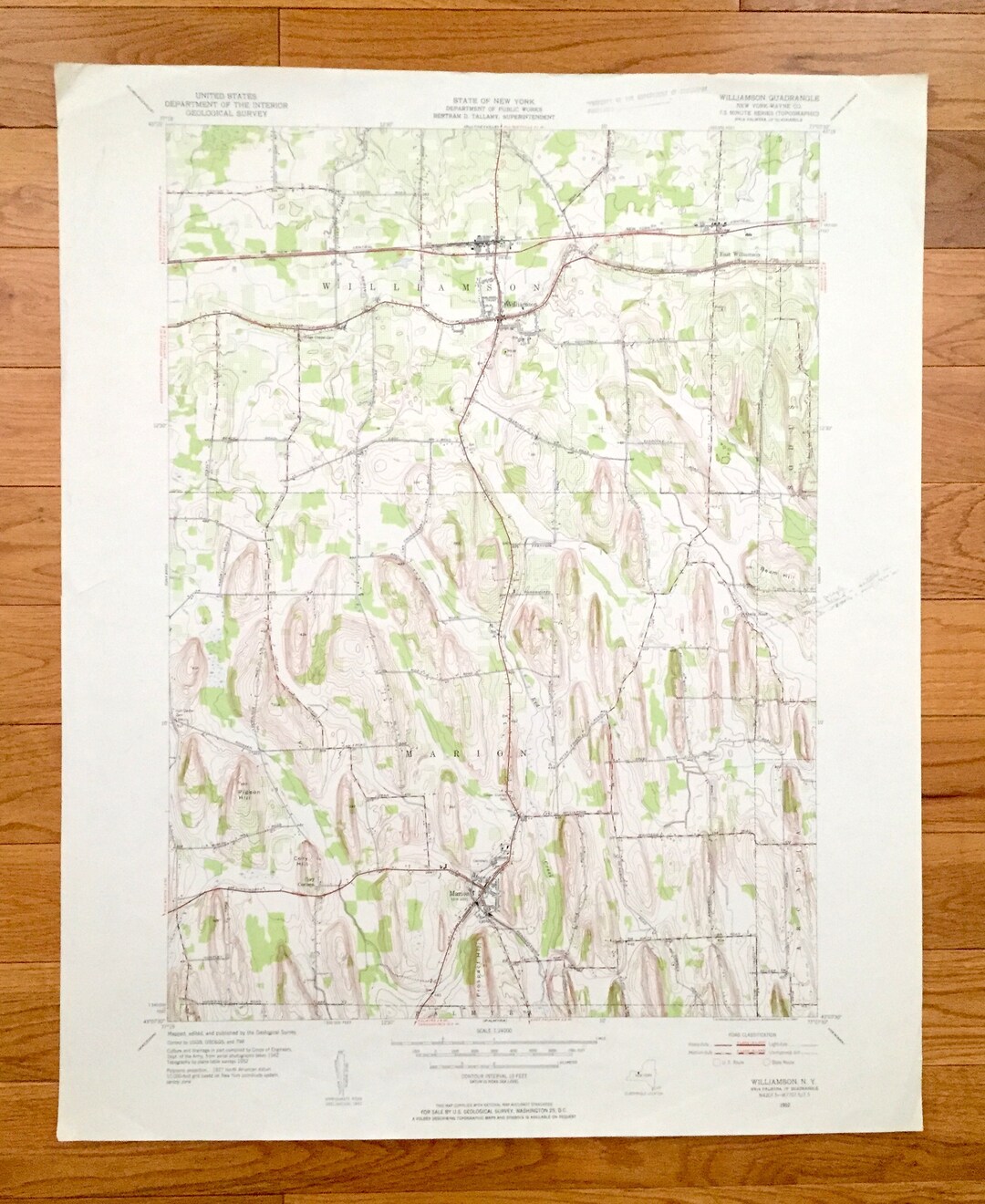 Antique Williamson, New York 1952 US Geological Survey Topographic Map ...