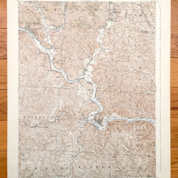 Topographic Map of Athens - Etsy