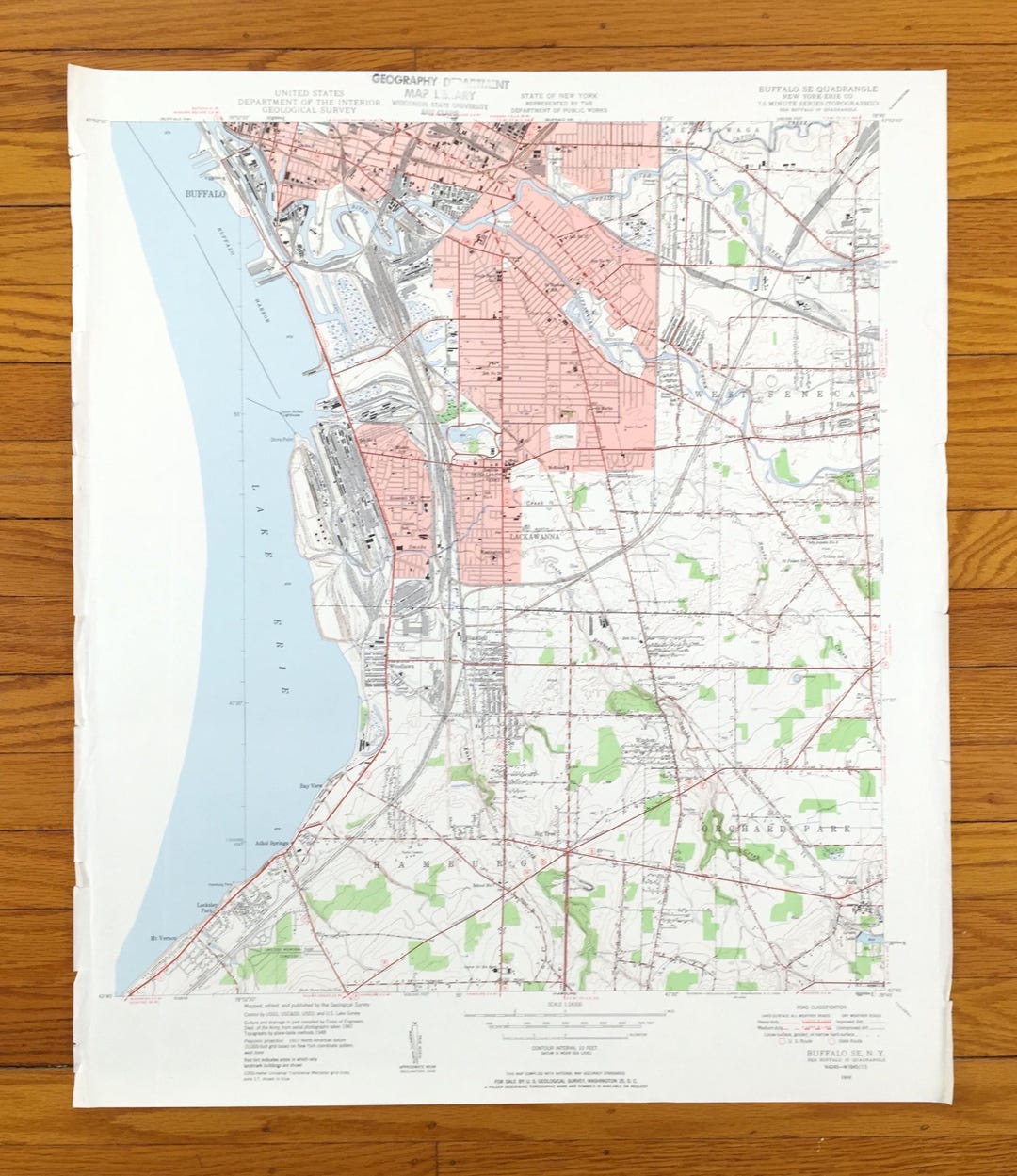 Antique Buffalo, New York 1948 US Geological Survey Topographic Map ...