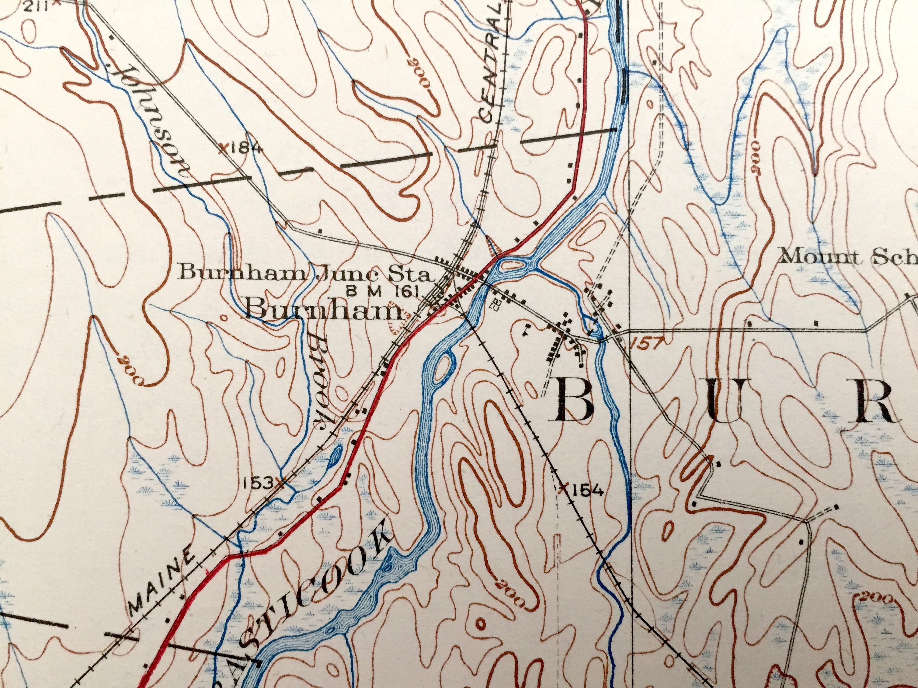 Antique Burnham Maine 1926 US Geological Survey Topographic - Etsy Norway